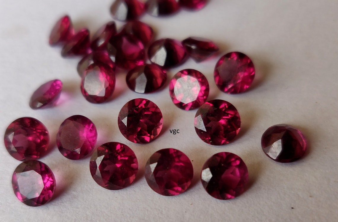 Natural Pink Rhodolite 8mm Garnet Round Faceted AAA Quality | Etsy