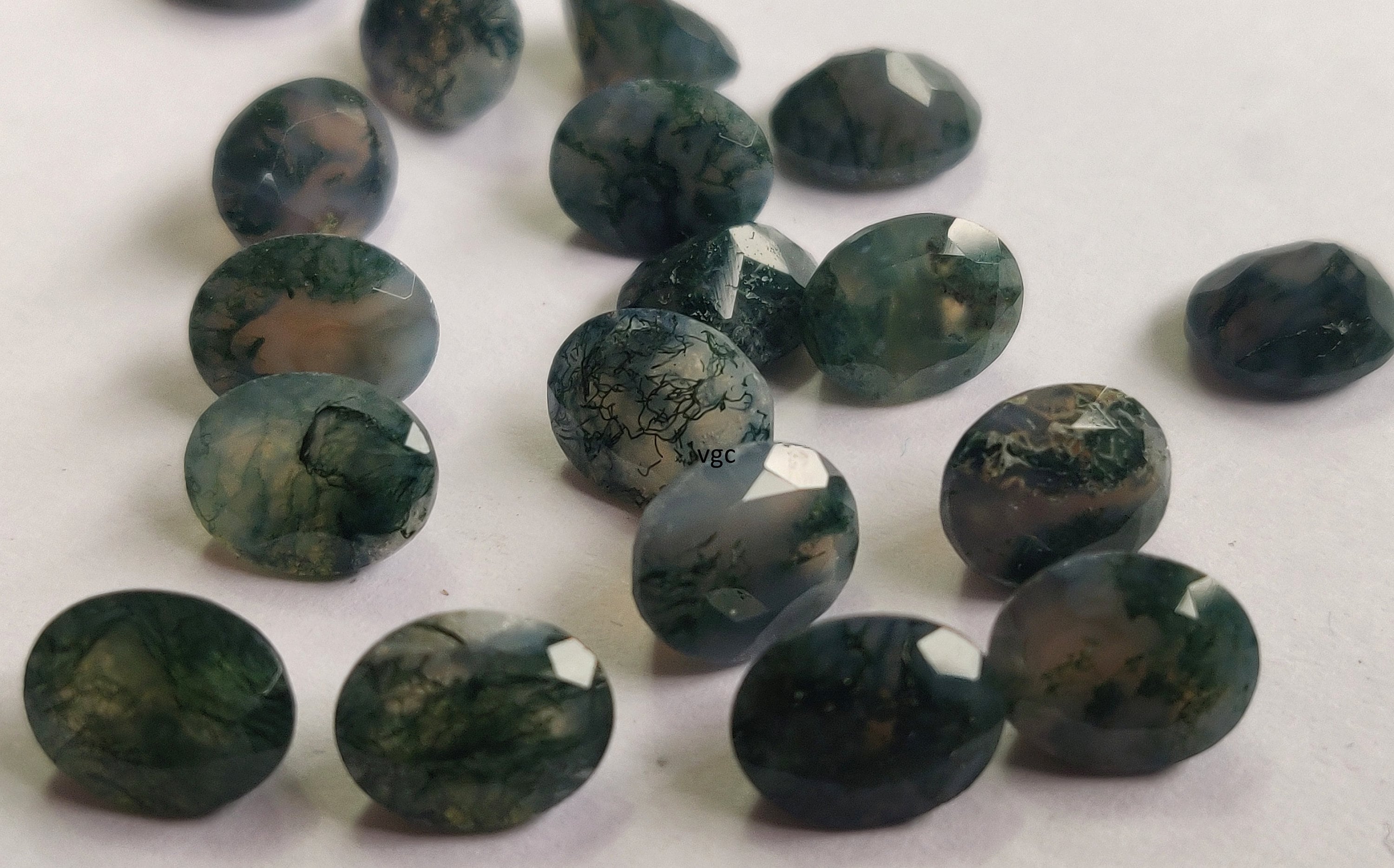 Natural Moss Agate Oval 8x10mm Faceted AAA Quality Moss Agate - Etsy UK