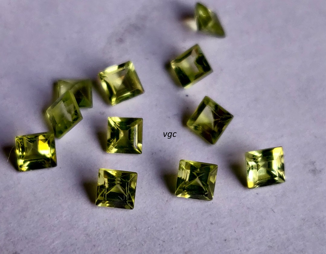 Natural 3mm Peridot Square Faceted AAA Quality - Peridot Square Faceted ...