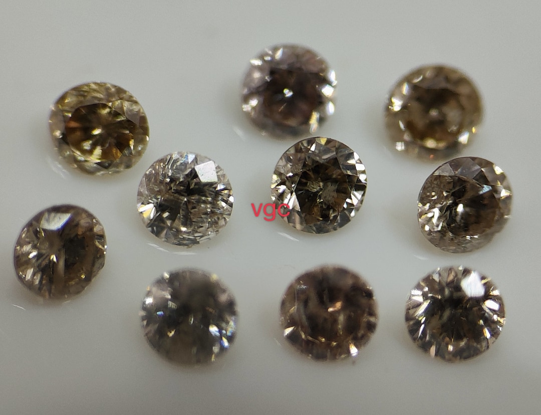 Natural Brown Color Diamond Brilliant Cut 2mm Round - Brown Color ...