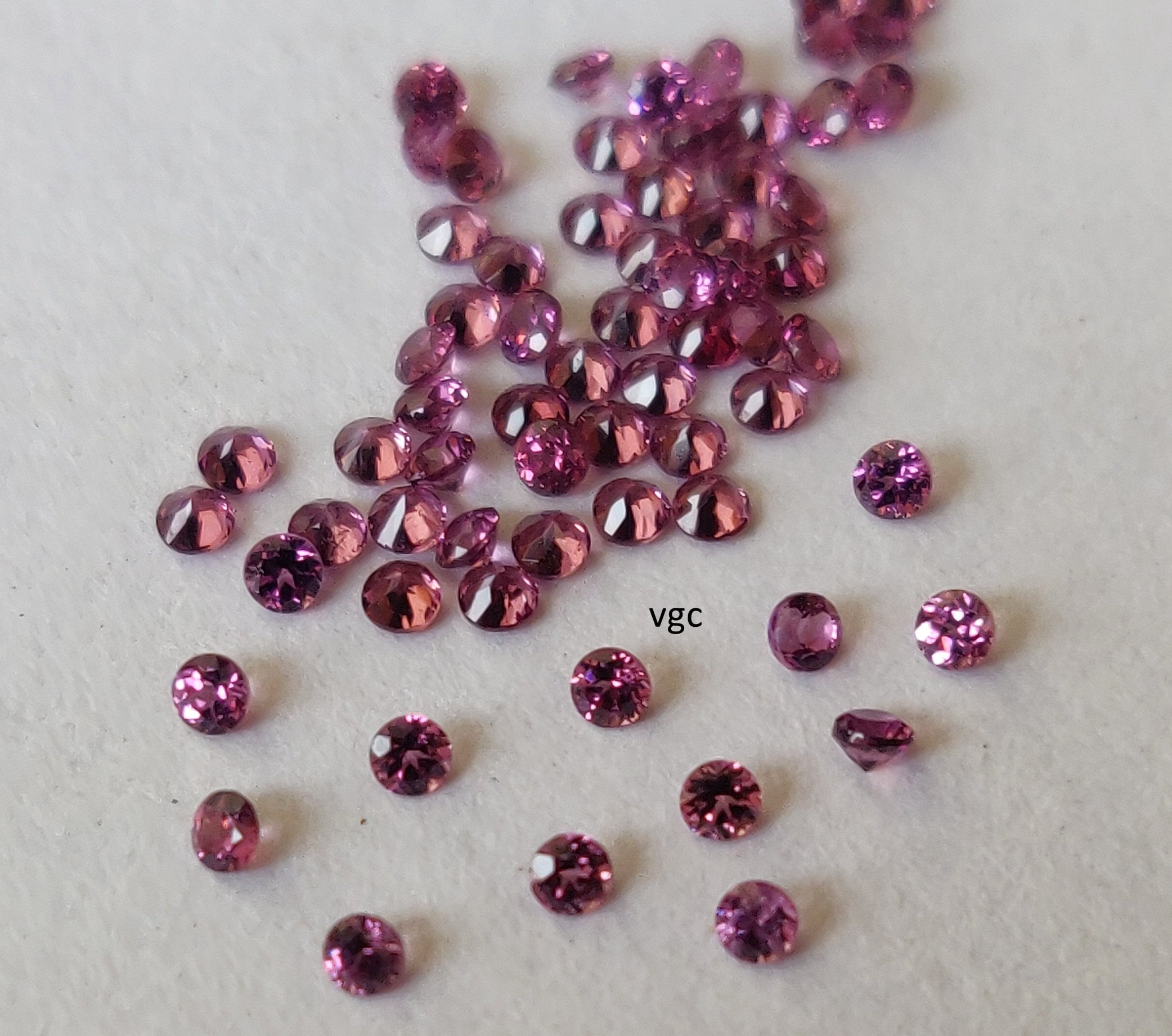 Natural Pink Rhodolite 1.75mm Garnet Round Faceted AAA Quality - Etsy UK
