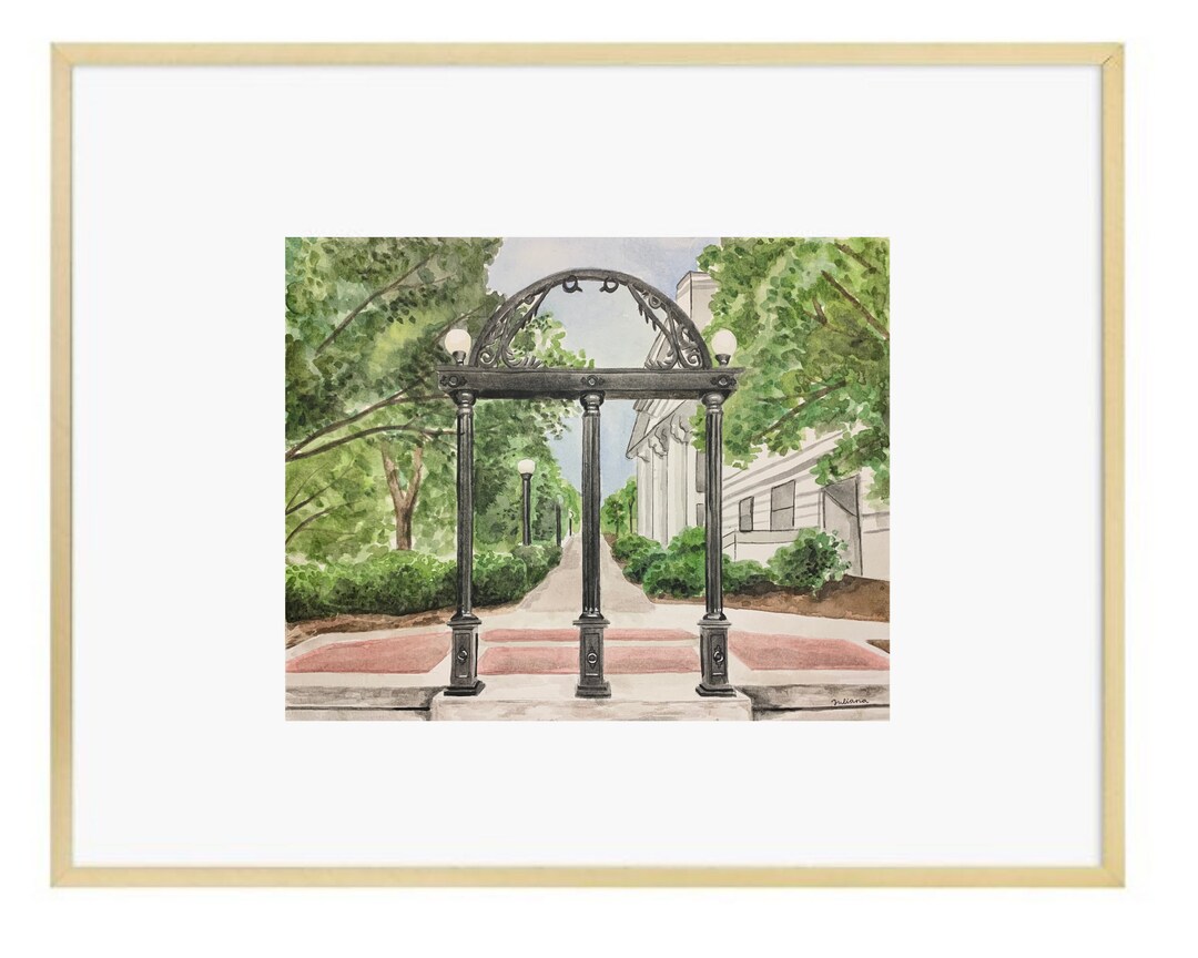 UGA Arch Watercolor Print 8x10 - Etsy