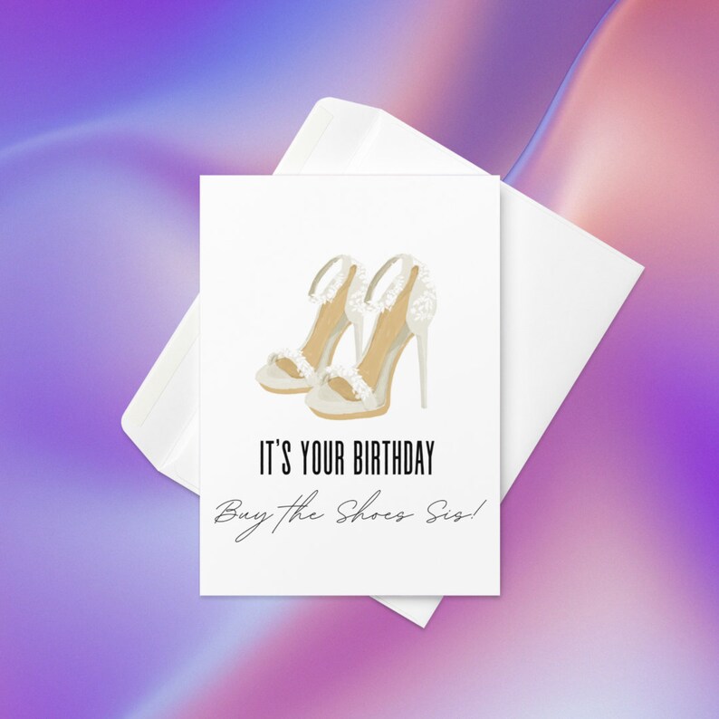 Luxury Shoes Birthday Card Birthday Card for Friend Cute Gift for Her ...