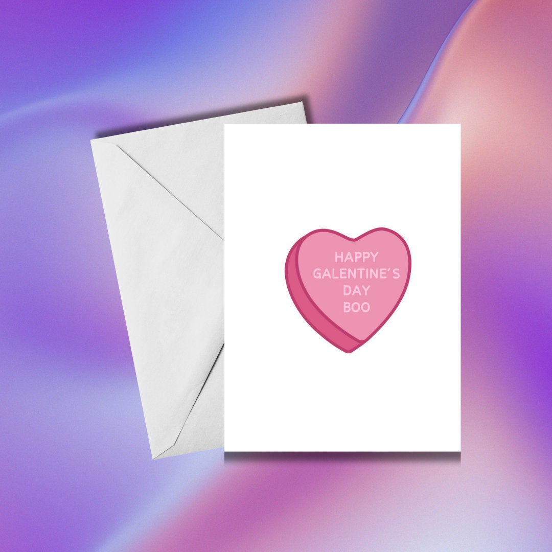 Funny Happy Galentine's Day Boo Valentine's Day Card, Heart Candy ...