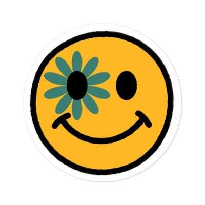 Smiley Face Sticker - Etsy