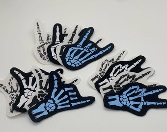 Skeleton Hand Rock on Patch - Etsy