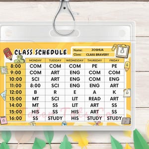 Printable Cute Stationery Class Schedule: Weekly School Timetable ...
