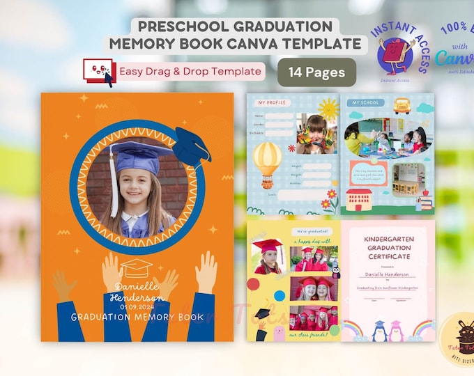 Editable School Memory Book Canva Template (digital Download) - Etsy Canada