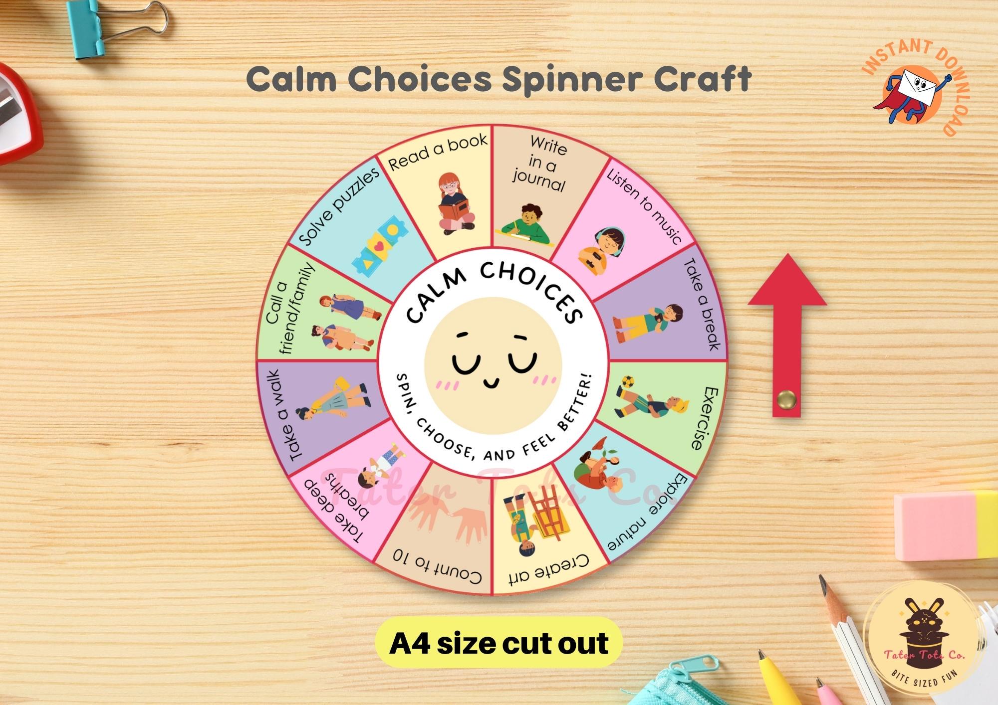 Printable Calm Down Spinner for Kids - Calming Strategies Emotional ...