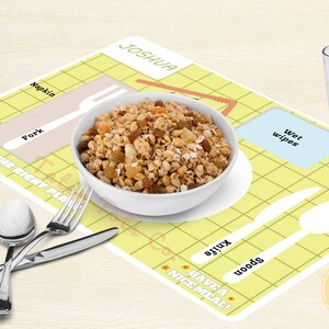 Personalized Educational Table Setting Placemat for Kids Mannerism ...