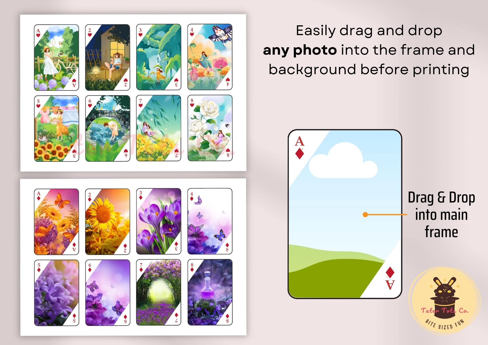 Custom Photo Playing Standard Deck Cards With Box Template and Easy ...
