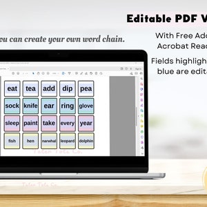 Word Chain Train Game: Preschool Classroom Printable Fun Vocabulary ...