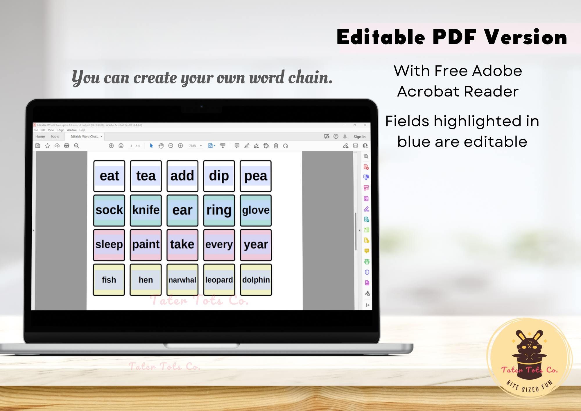 Word Chain Train Game: Preschool Classroom Printable Fun Vocabulary ...