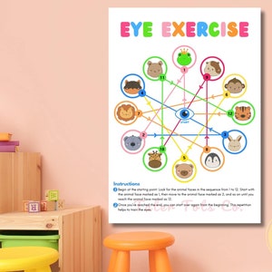 Kids' Eye Training Exercise Poster for Preschool: Improving Visual ...