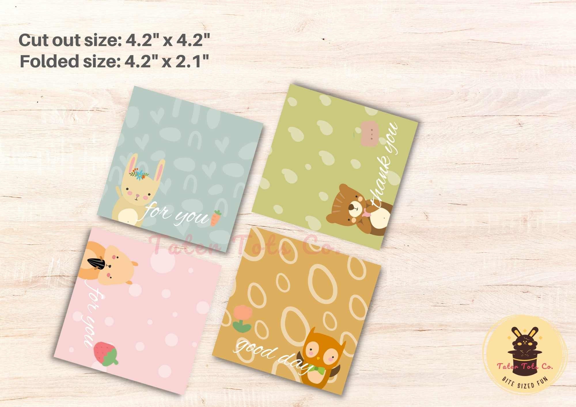 Cute Animal Goodie Bag Topper Label for Small Baked Goods Party Gift Favor, Snacks Instant ...