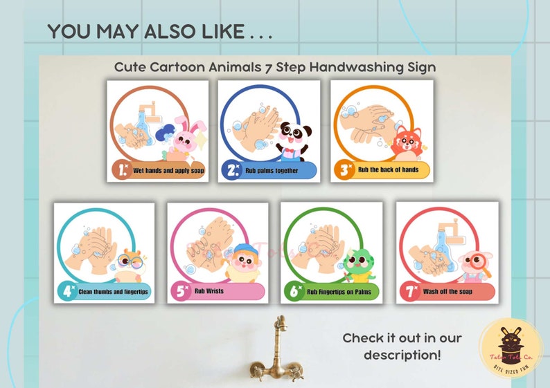 Tooth Brushing and Handwashing Guides Hygiene Poster Set - Etsy