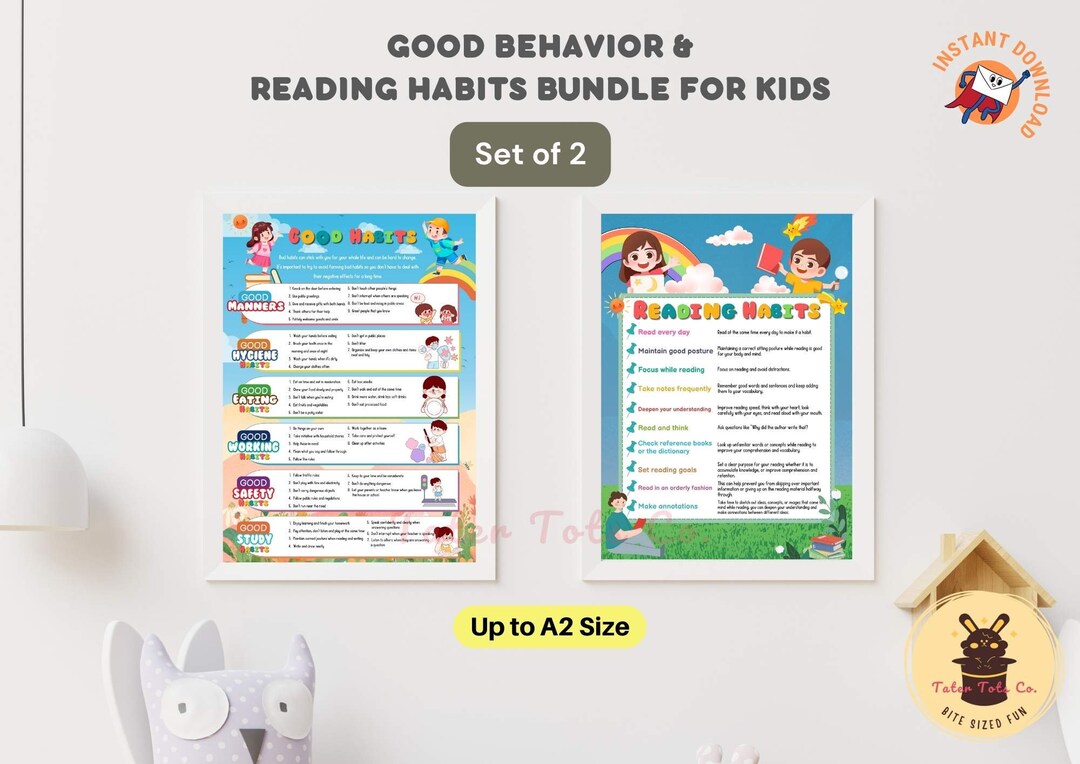 Educational Posters for Kids Daily Routine Bundle Encourage - Etsy