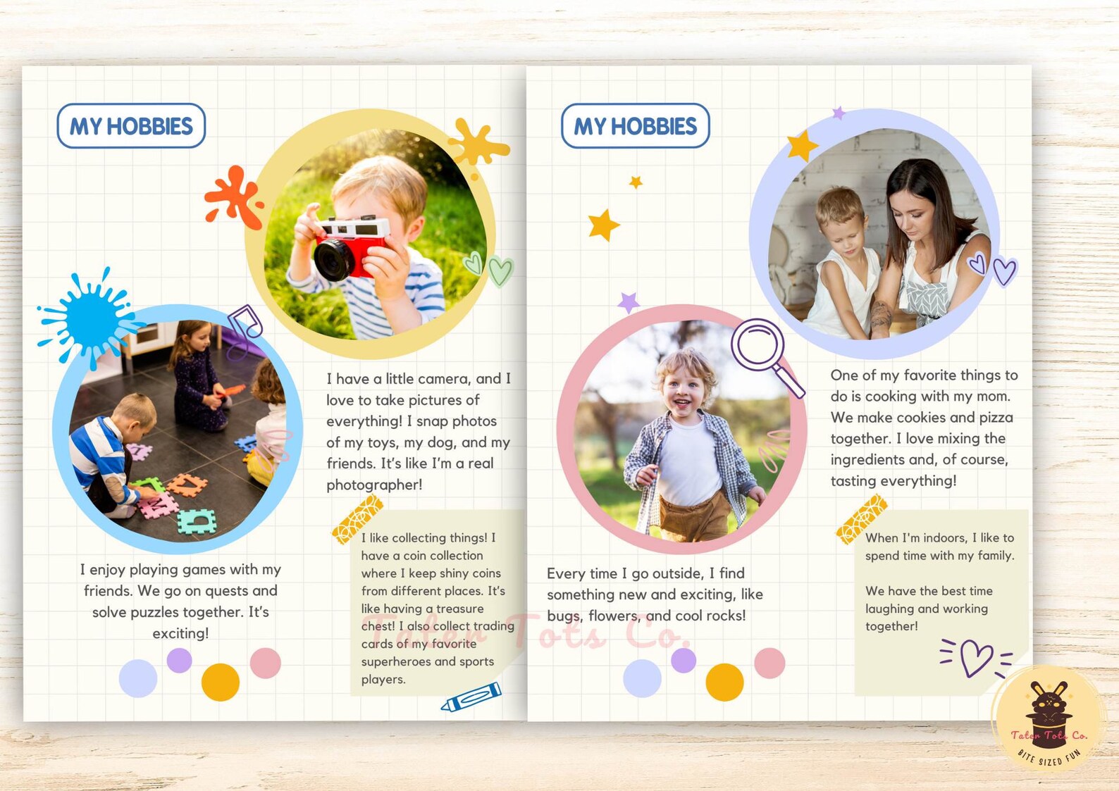 Childhood Memory Photo Book Boy Theme With Profile, Hobbies, Friends ...