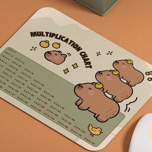 Cute Stacked Capybaras and Oranges Multiplication Chart Sublimation ...