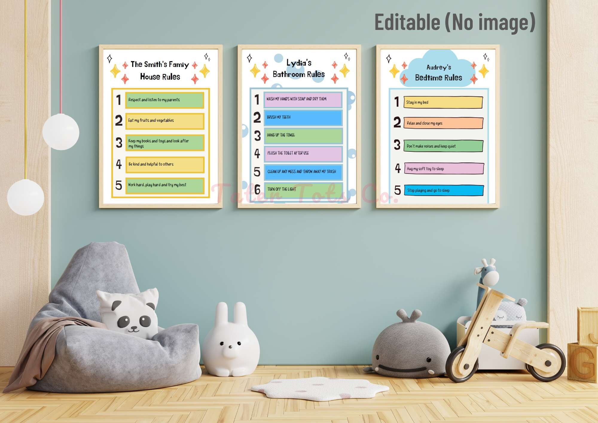 Personalized Daily Routine, Bedtime, Bathroom House Family Rules for ...