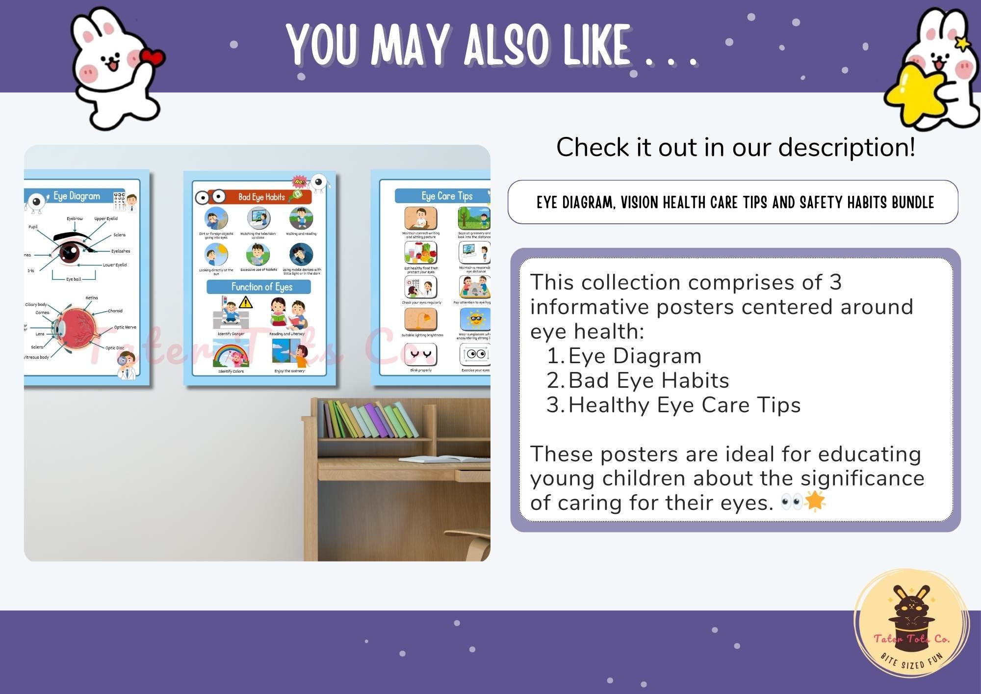 Kids' Eye Training Exercise Poster for Preschool: Improving Visual ...