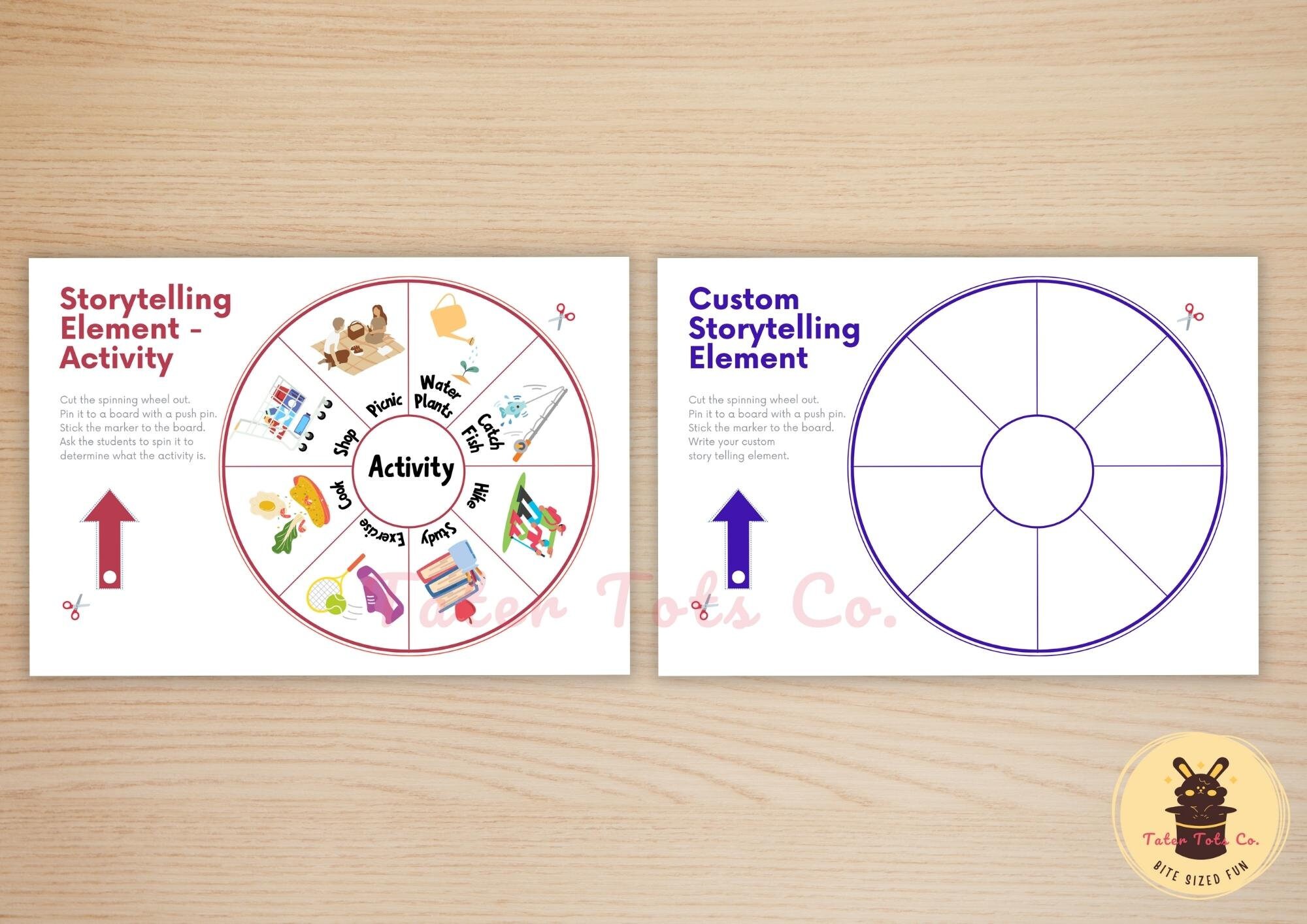 Printable Storytelling Set With 5 Spinners and Story Sequencing ...