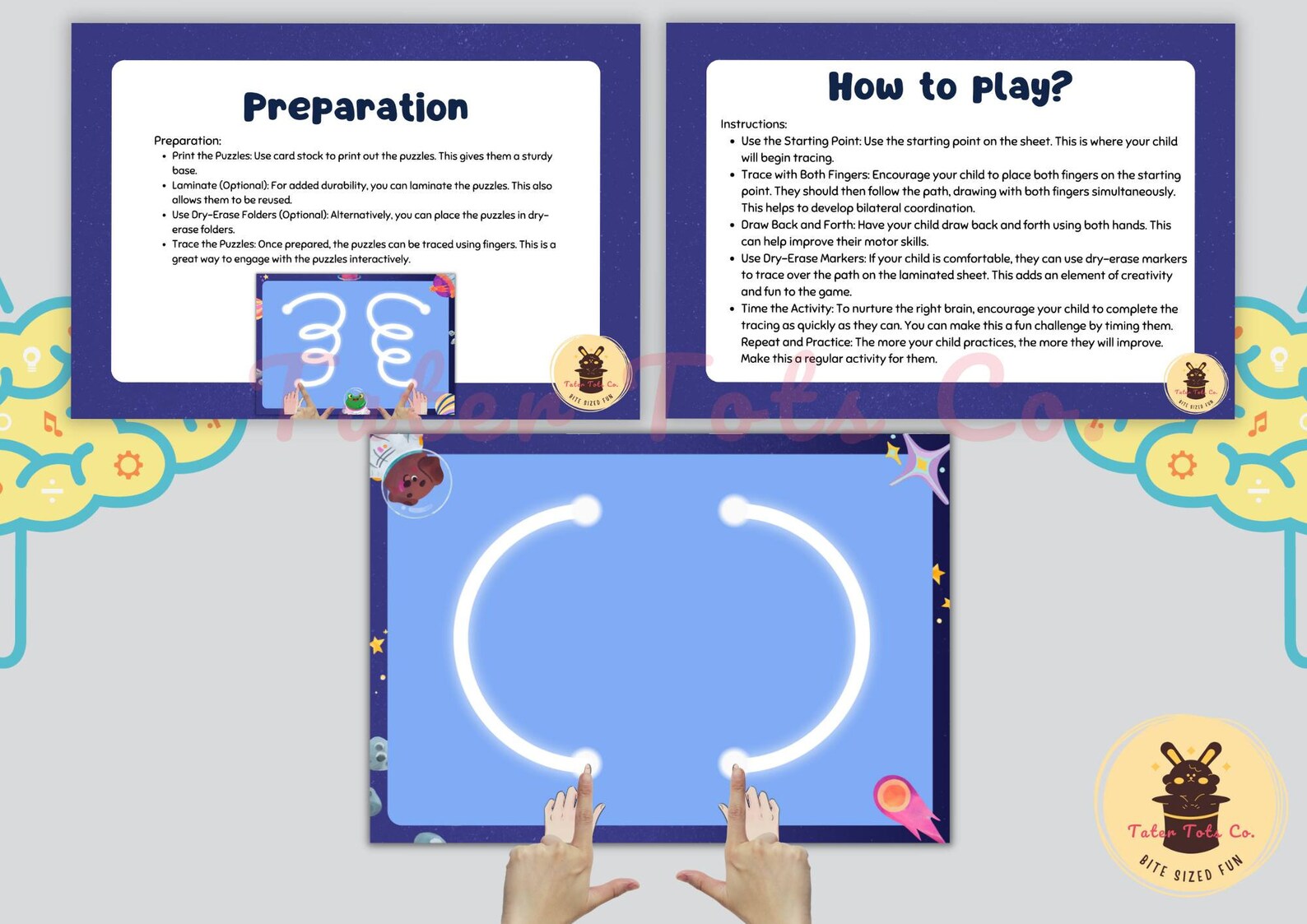 Double Doodle Finger Tracing Maze Brain Game for Kids Train Fine Motor ...