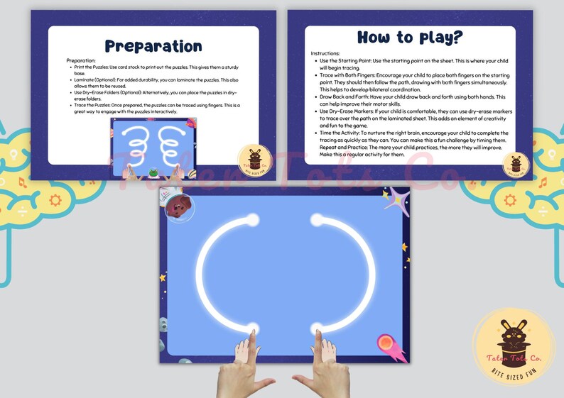 Double Doodle Finger Tracing Maze Brain Game for Kids Train Fine Motor ...