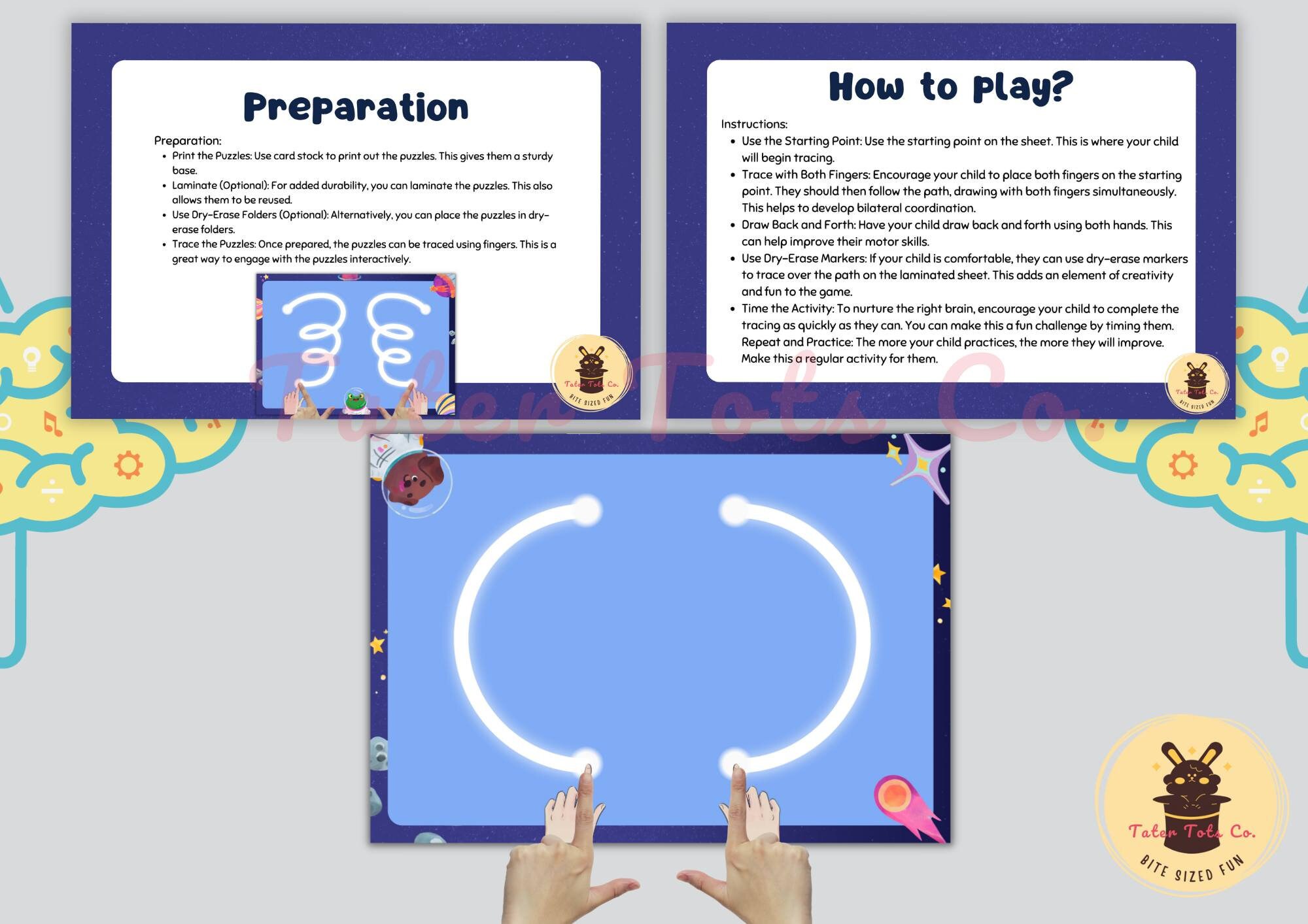 Double Doodle Finger Tracing Maze Brain Game for Kids Train Fine Motor ...