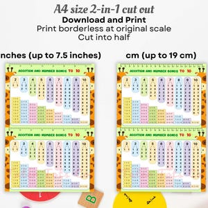 Number Bonds and Addition to 10 Flashcards With Measurement Ruler ...