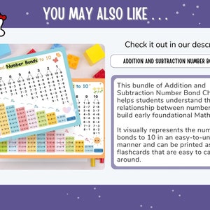 Number Bonds to 10 With Addition Chart Math Number Chart Flashcard ...