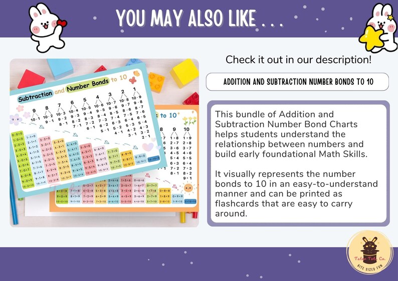 Number Bonds to 10 With Addition Chart Math Number Chart Flashcard ...