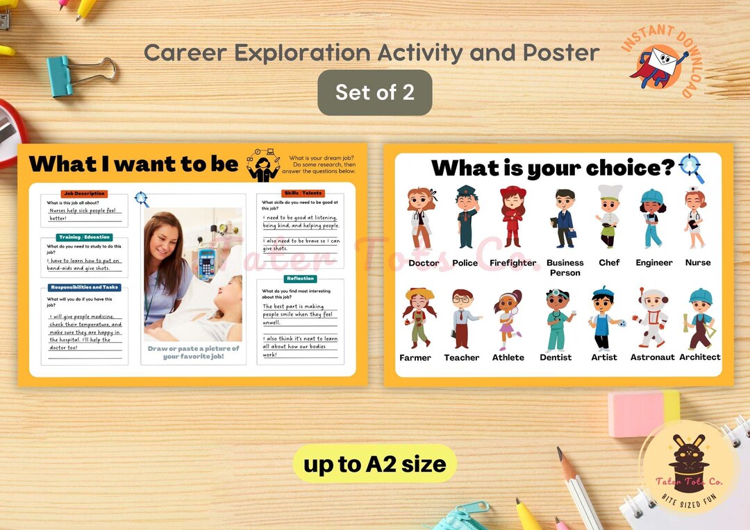 Career Job Exploration - "what I Want to Be" and Diverse Professions ...