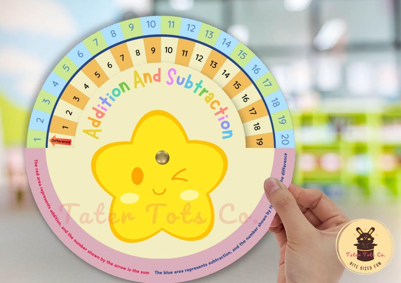 Addition Subtraction Spinner Wheel Craft: Numbers 1-20 (digital ...