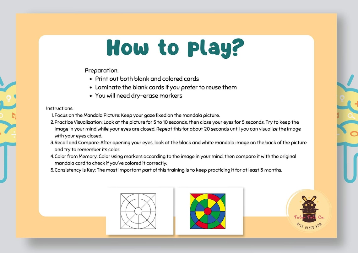 Printable Mandala Photographic Memory Card Game - Brain and Attention ...