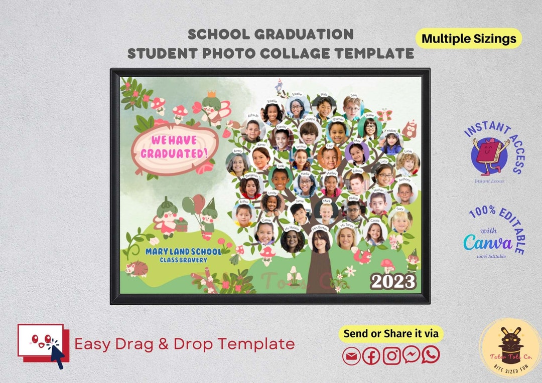 School Graduation Student Photo Collage for Kindergarten Grad - Etsy