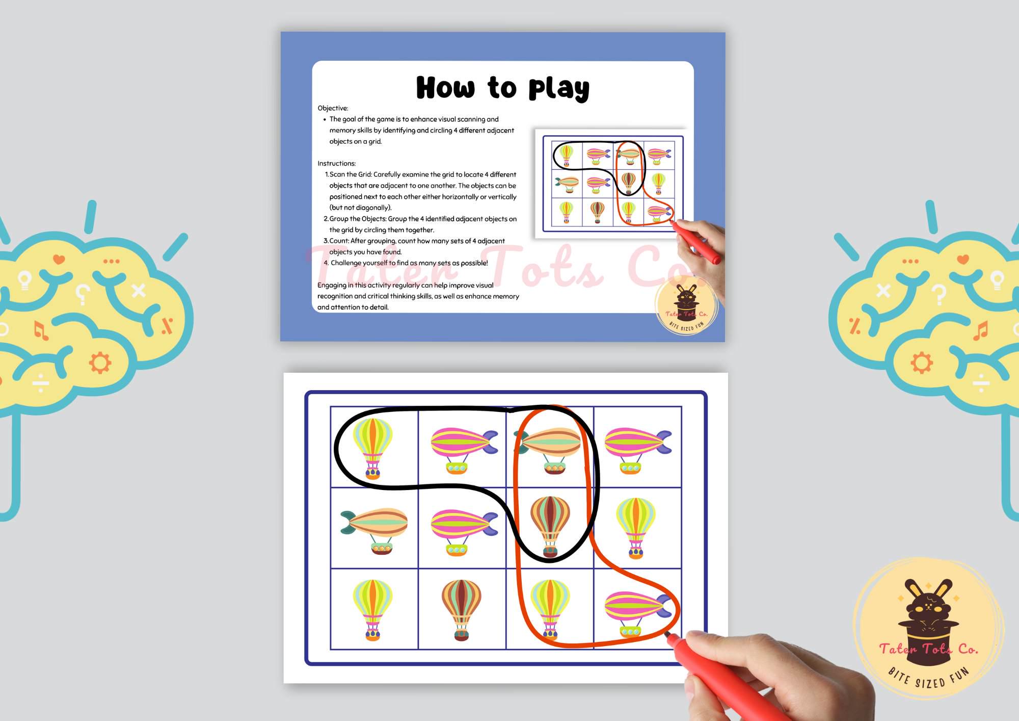 Visual Scanning: Spot Four Different Items - Boost Memory Skills and ...