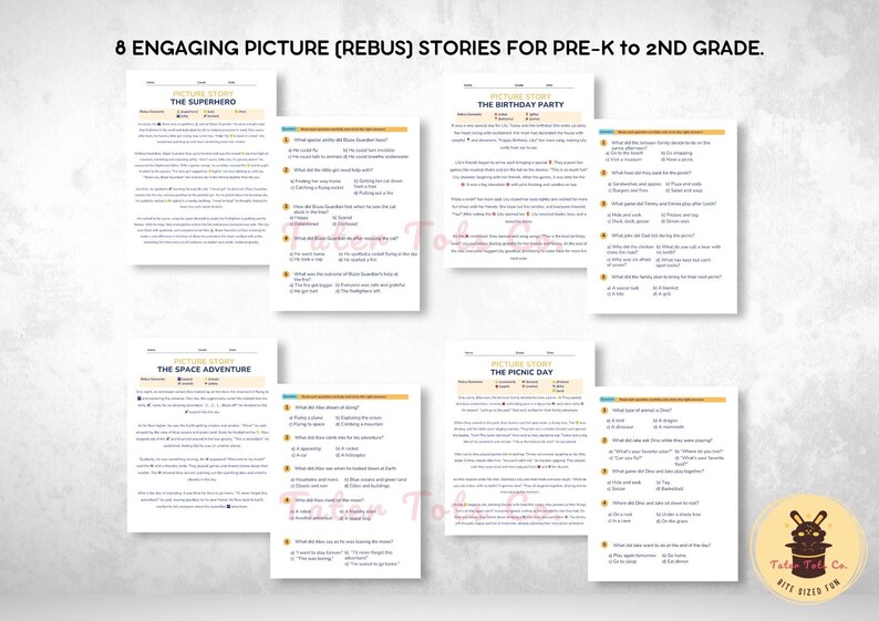 Rebus Picture Stories: Sight Word Worksheets for Early Learners (PDF ...