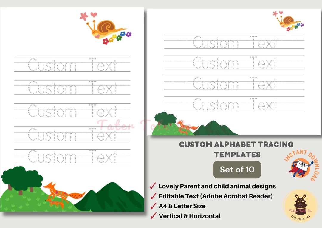 Editable Tracing Worksheets for Preschool Curriculum Writing - Etsy