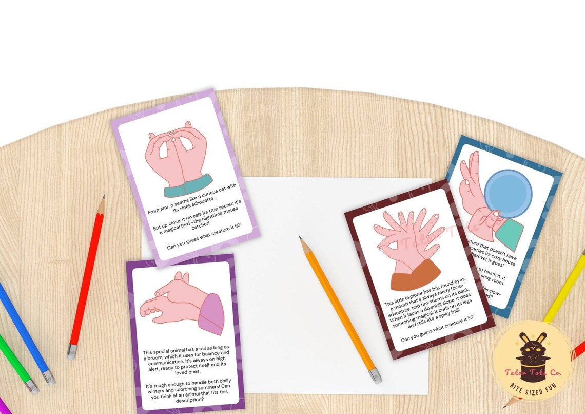 Guess the Animal Hand Shadow Puppets Guide Printable Card Game ...