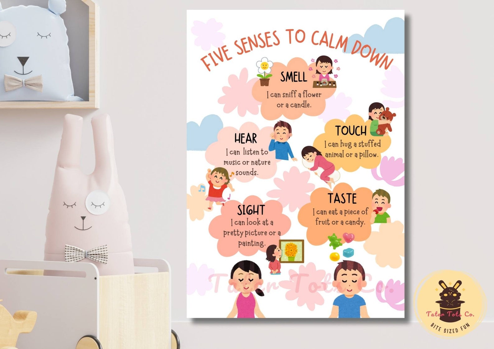 5 Senses Calming Strategies Poster: Help Young Kids Manage Emotions ...