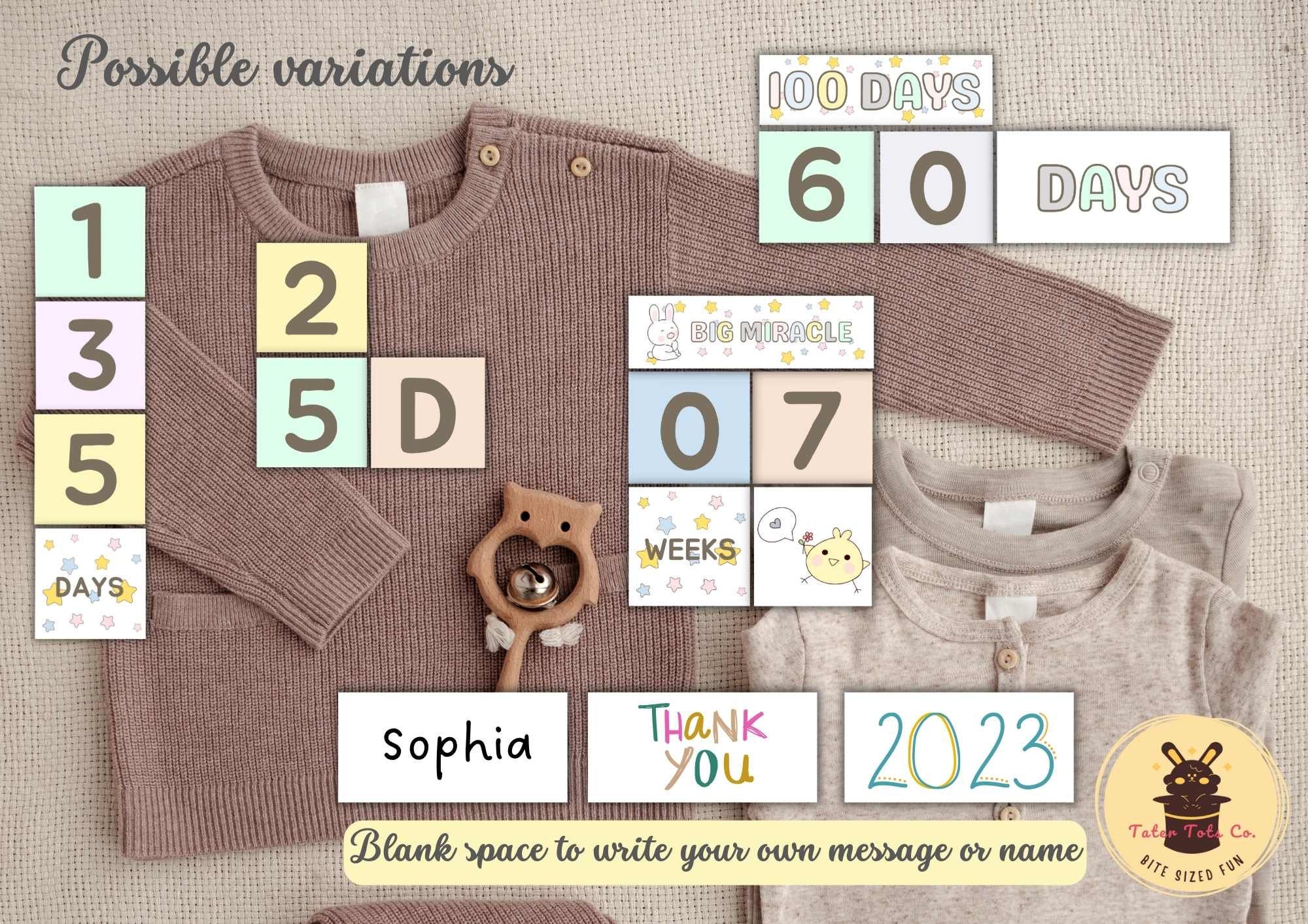 Personalized DIY Number Age Square Blocks for Creative Baby Photo ...