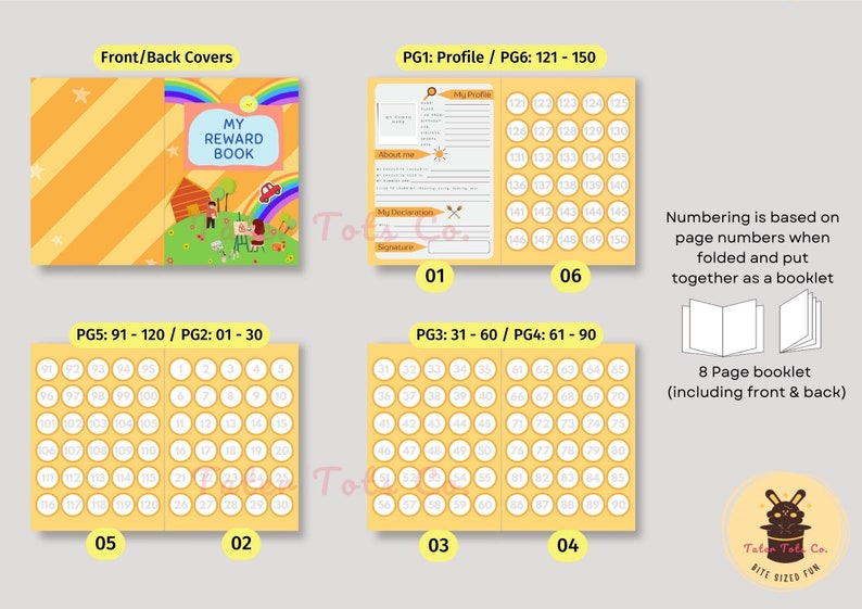 Personalized Rainbow Reward Sticker Chart Punch Card for Kids Behavior ...