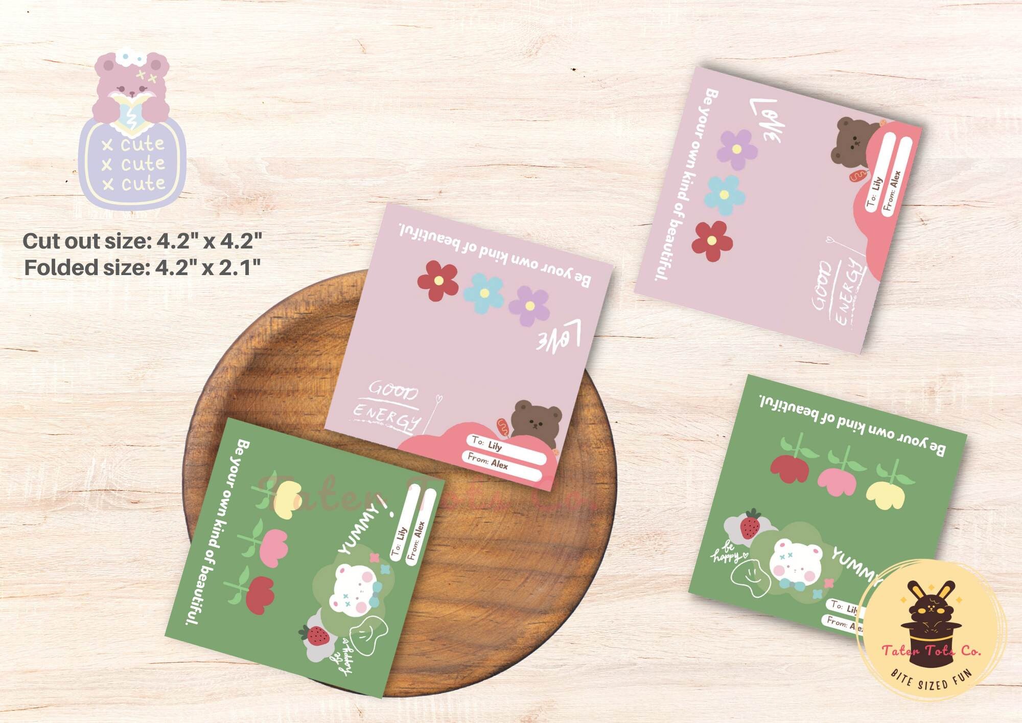 Cute Bear Editable Goodie Bag Topper Label for Small Baked Goods Party ...