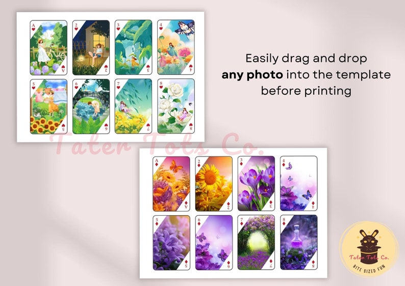 Custom Photo Playing Standard Deck Cards With Box Template and Easy ...