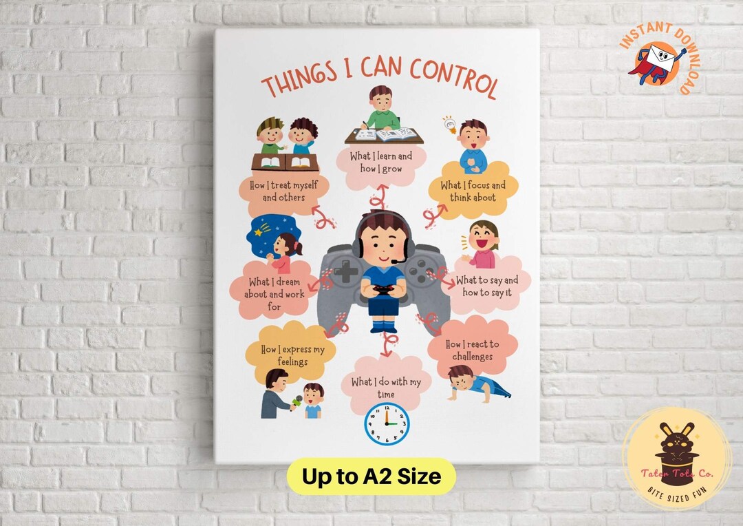 Things I Can Control Poster: Kids Emotional Regulation Game Controller ...