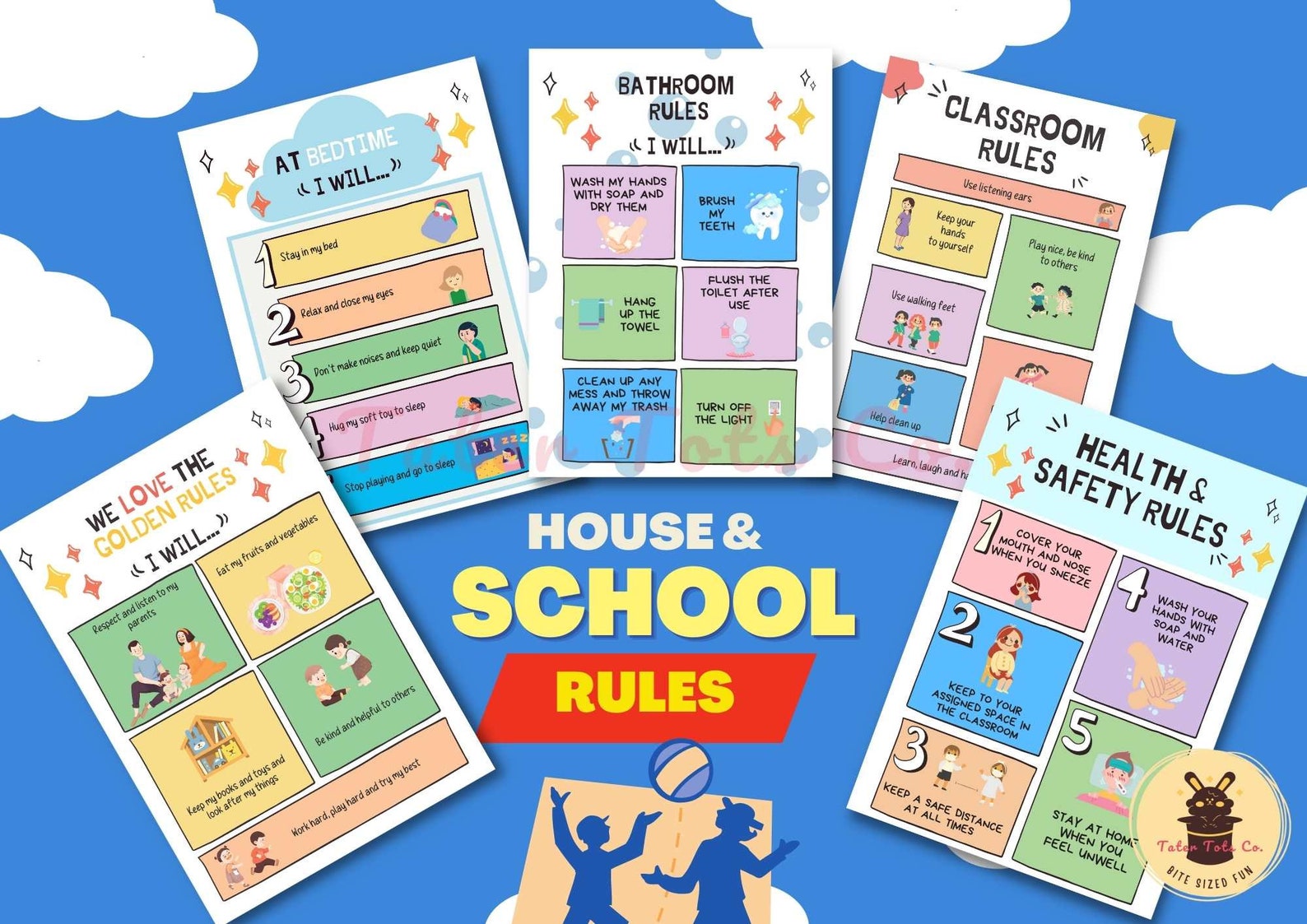 Personalized Bathroom Editable Rules, House Restroom Sign Toilet ...