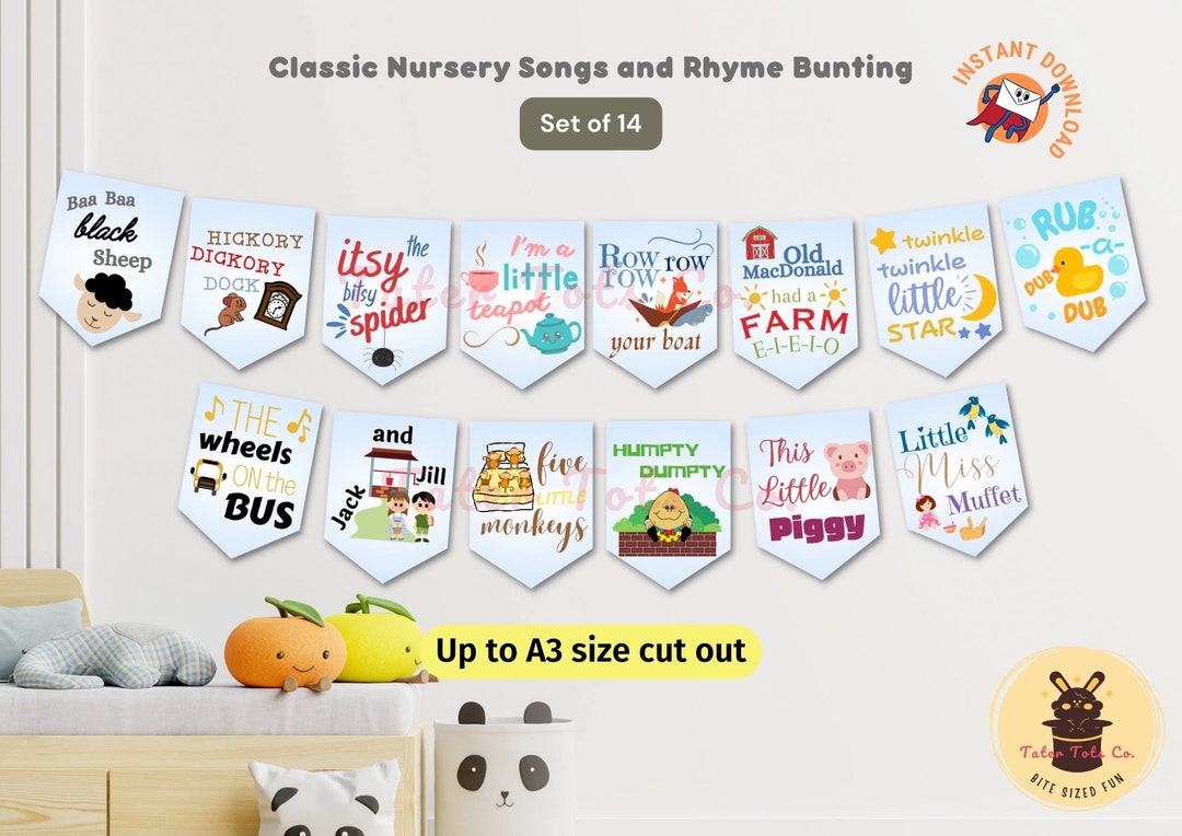 Classic Nursery Rhymes Theme Bunting Bundle | Fun Decoration for ...