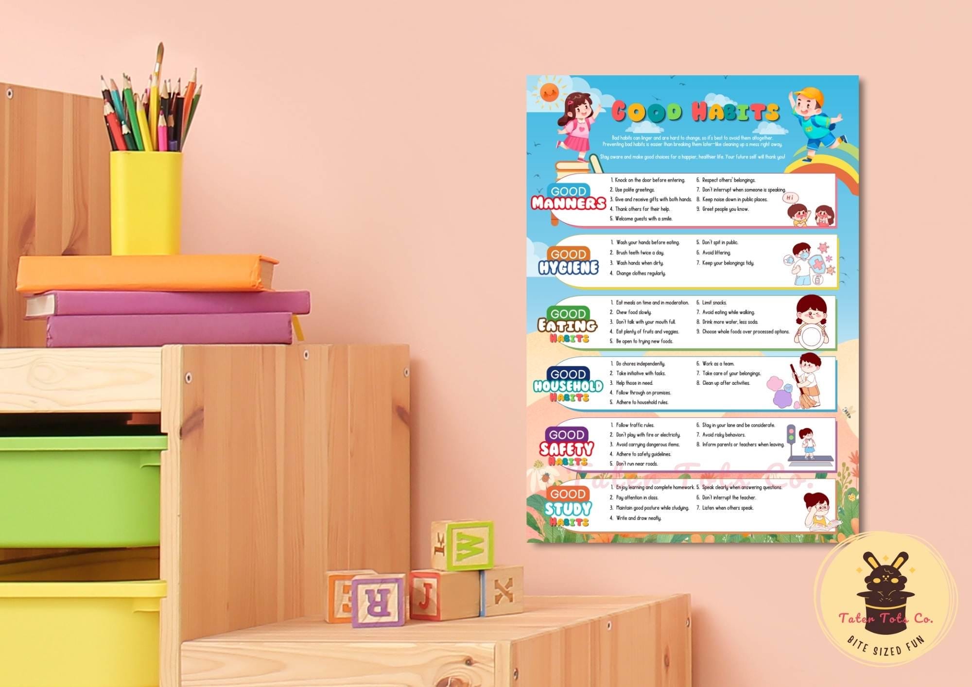 Kids' Daily Routine Poster: Good Habits & Rules (digital Download) - Etsy