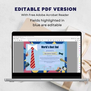 Best Dad Award Certificate - World's Best Father, Father's Day Gift ...